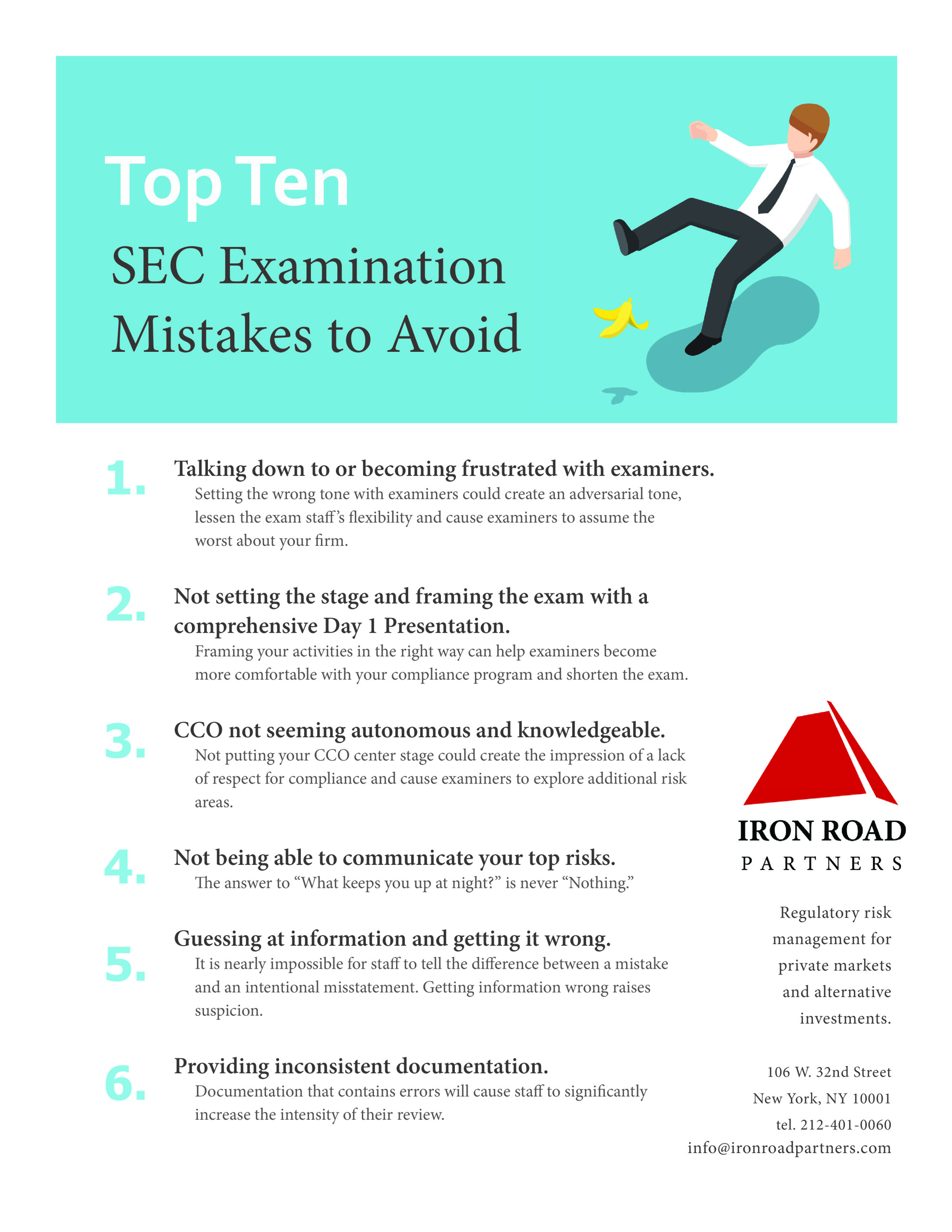 Top Ten SEC Examination Mistakes to Avoid – Iron Road Partners